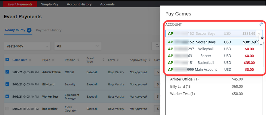 Pay Event Workers – ArbiterSports
