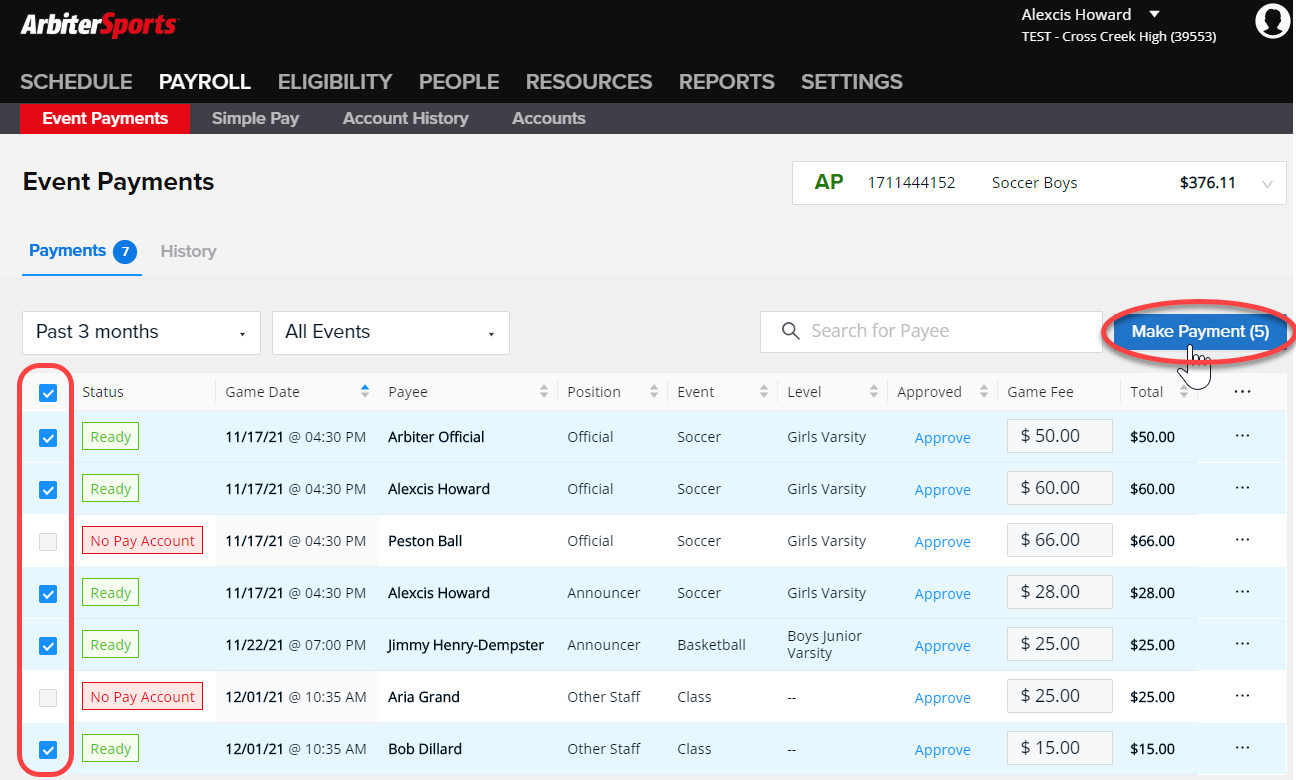 Pay Event Workers – ArbiterSports