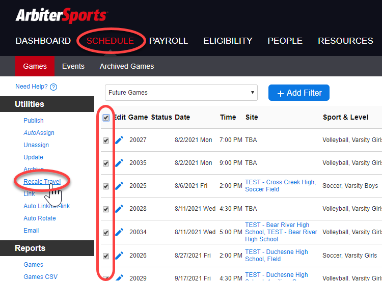 Distances – ArbiterSports
