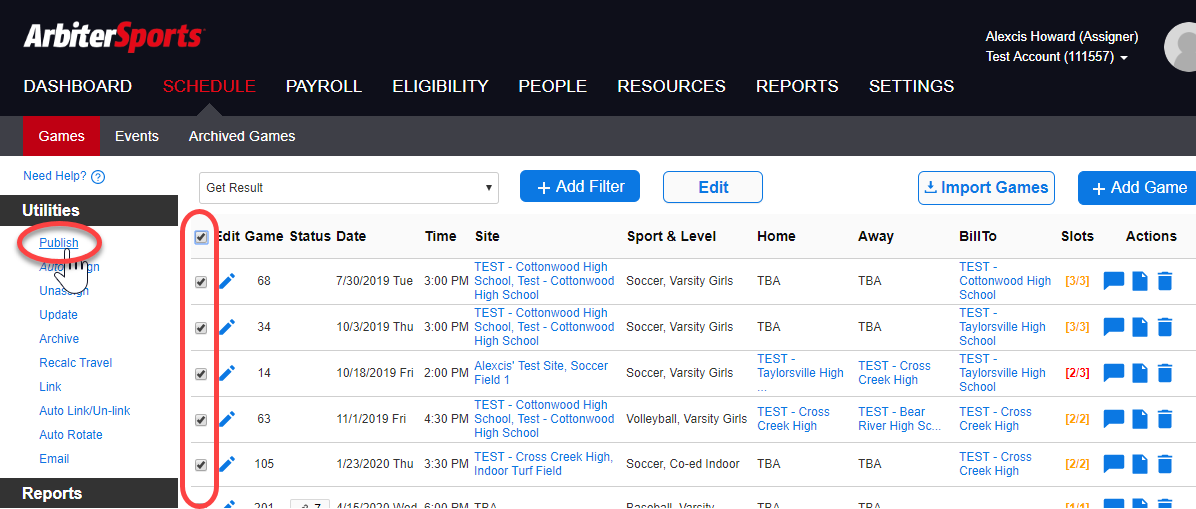 Assigning Games – ArbiterSports