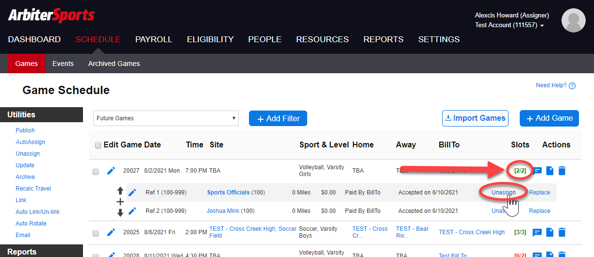 Assigning Games – ArbiterSports