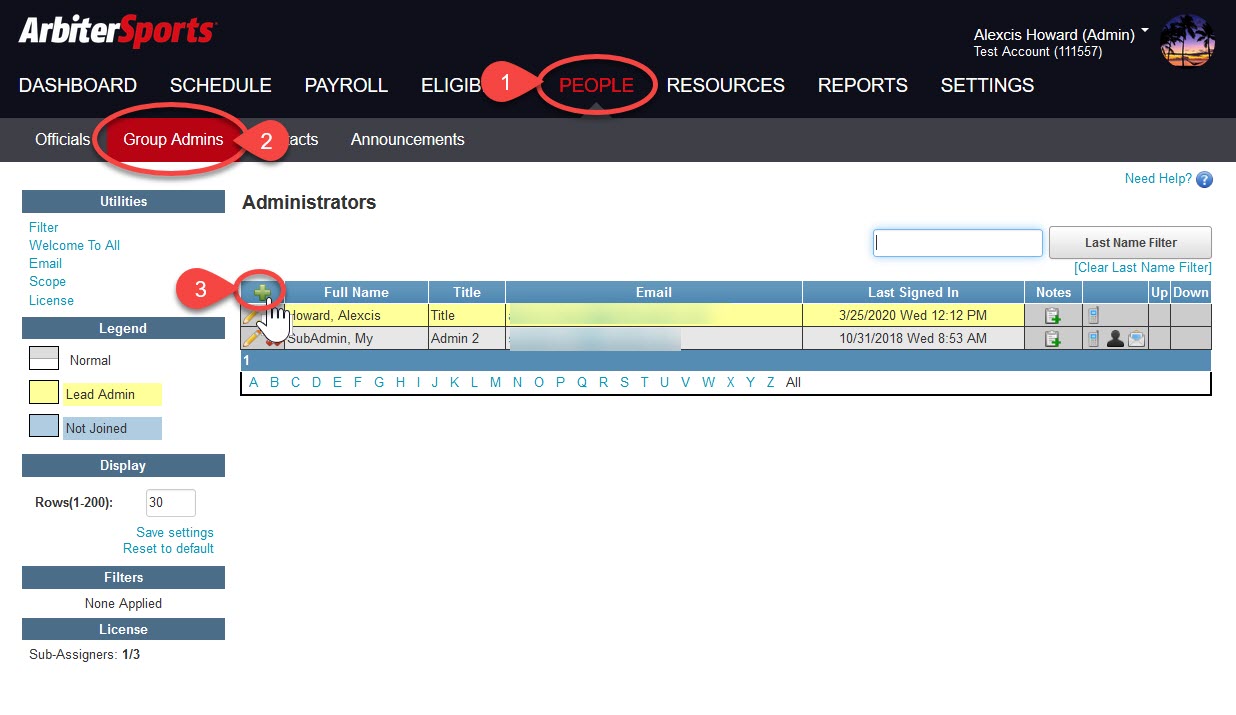 Managing Administrators – ArbiterSports