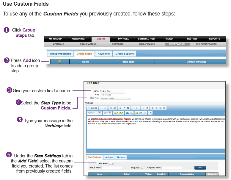 Create Custom Fields – ArbiterSports