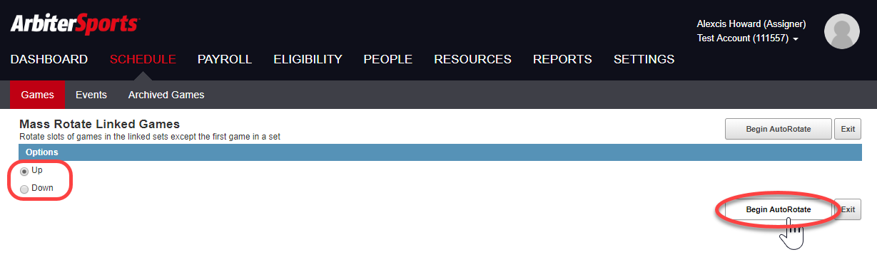 Rotating slots on a game – ArbiterSports