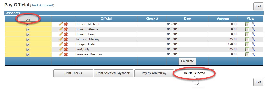 Deleting Paysheets and Invoices – ArbiterSports