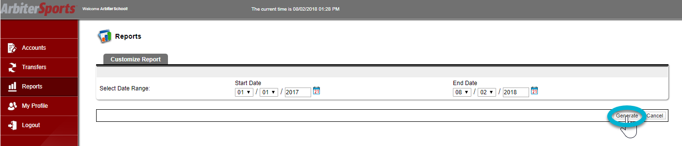 Running Reports in ArbiterPay – ArbiterSports