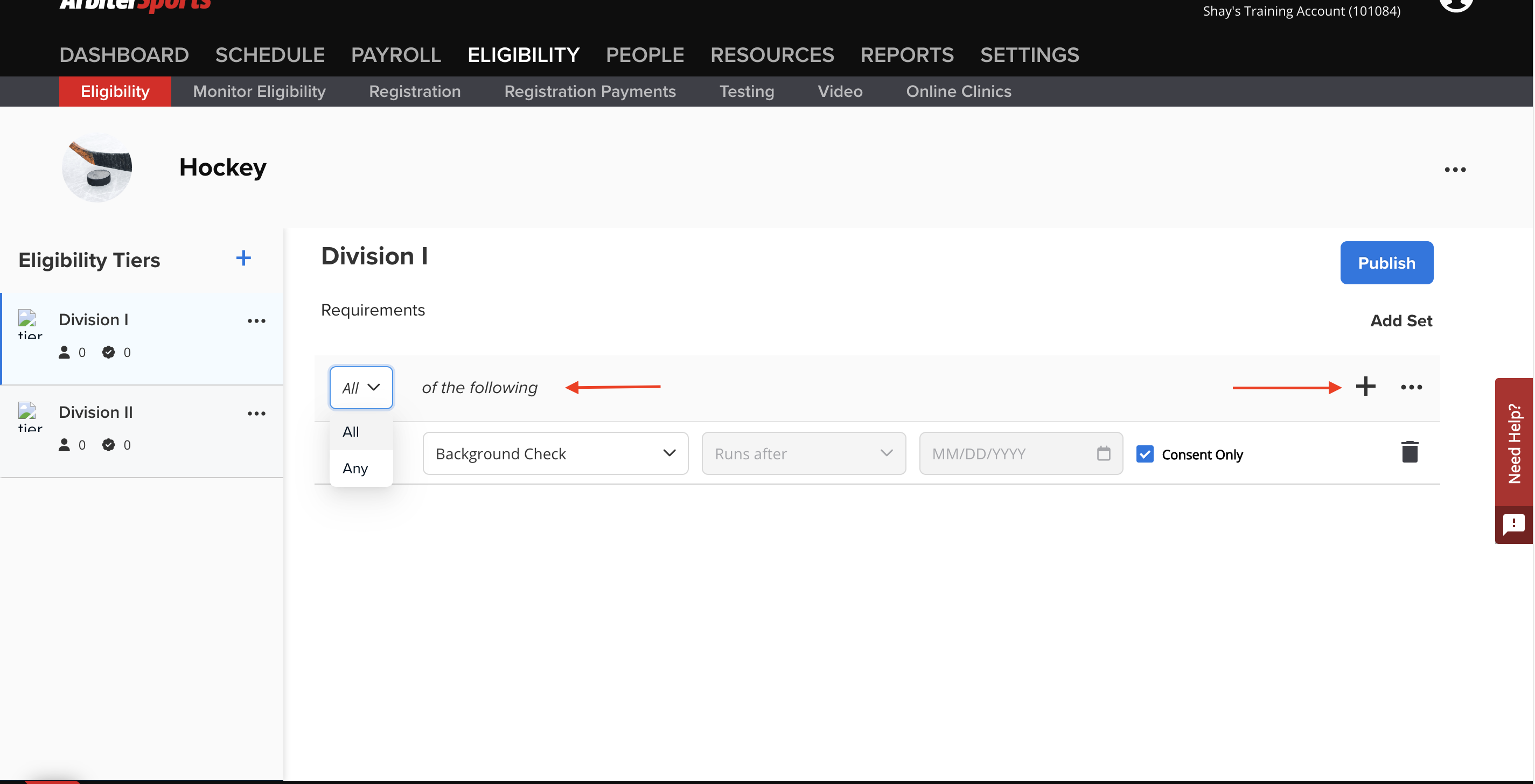 Eligibility (Create, Edit, Monitor) – ArbiterSports