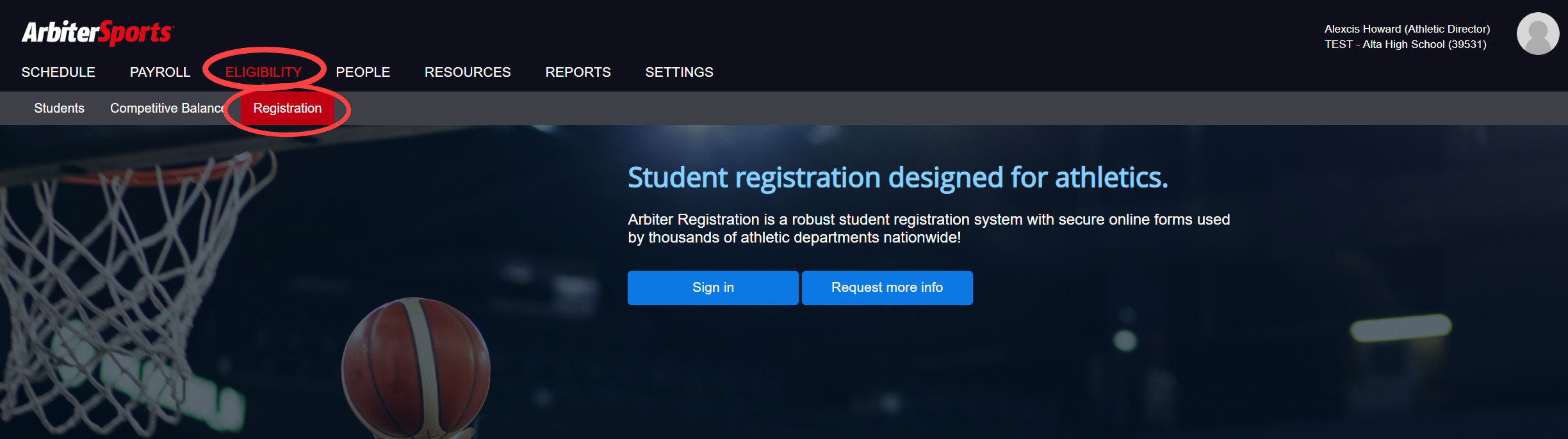 Access Student Registration within Arbiter Scheduling – ArbiterSports