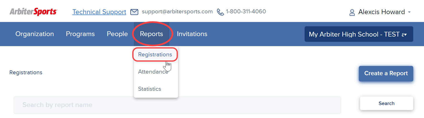 Student Registration - Print a Report in Page View – ArbiterSports