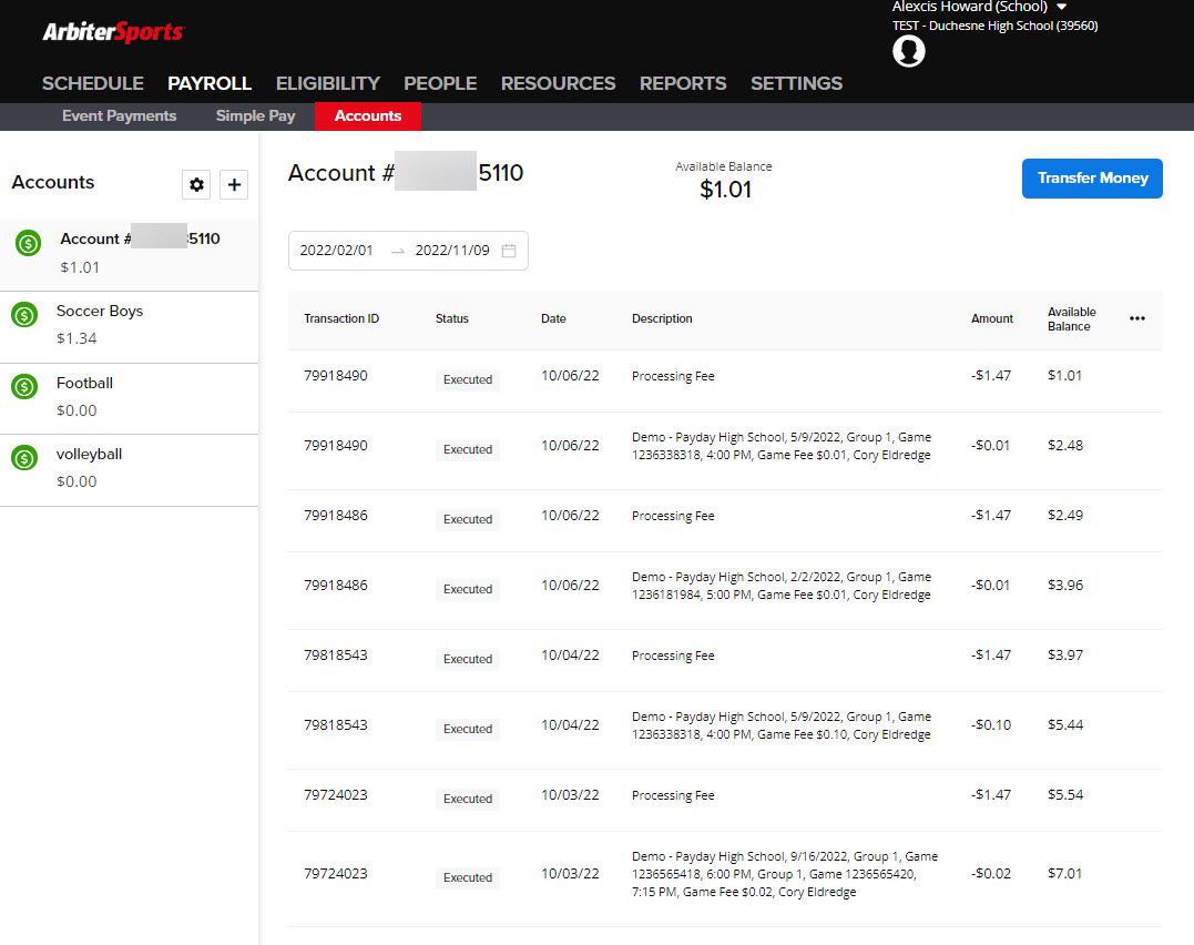 Viewing Payment History – ArbiterSports
