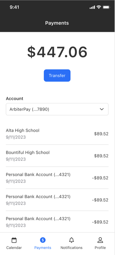 Payments on the Arbiter App – ArbiterSports