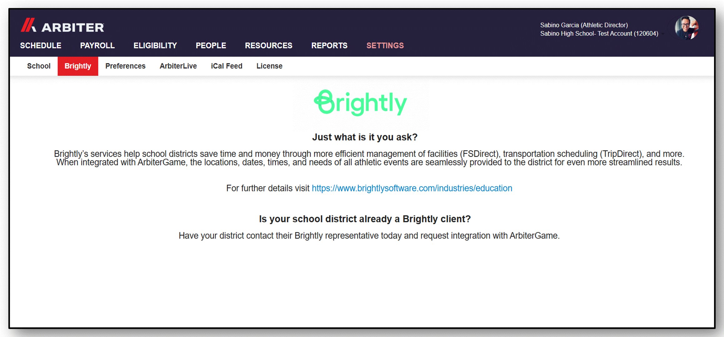 School Settings – ArbiterSports