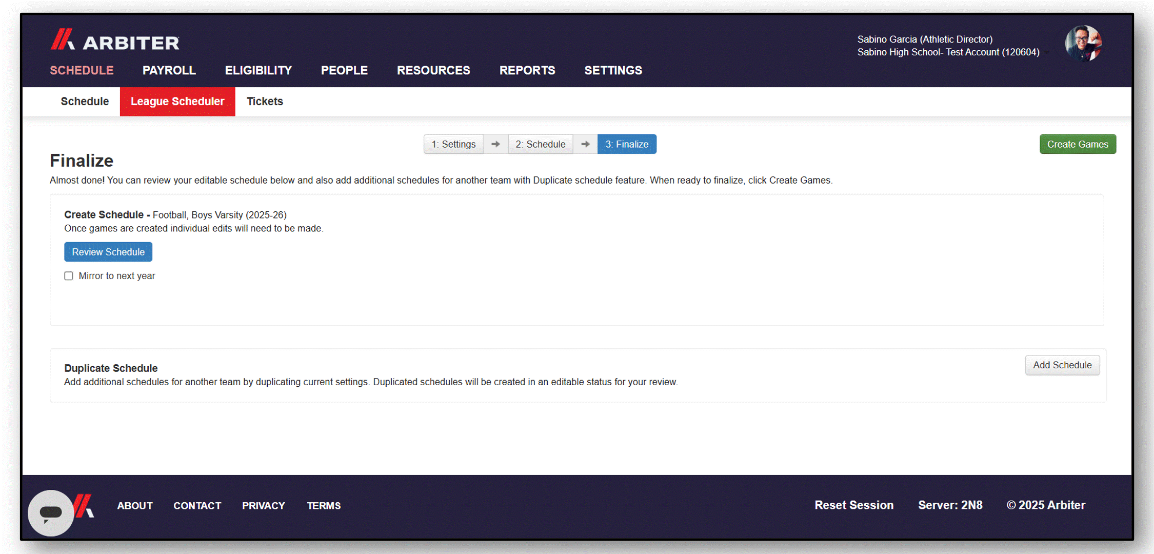 League Scheduler – ArbiterSports