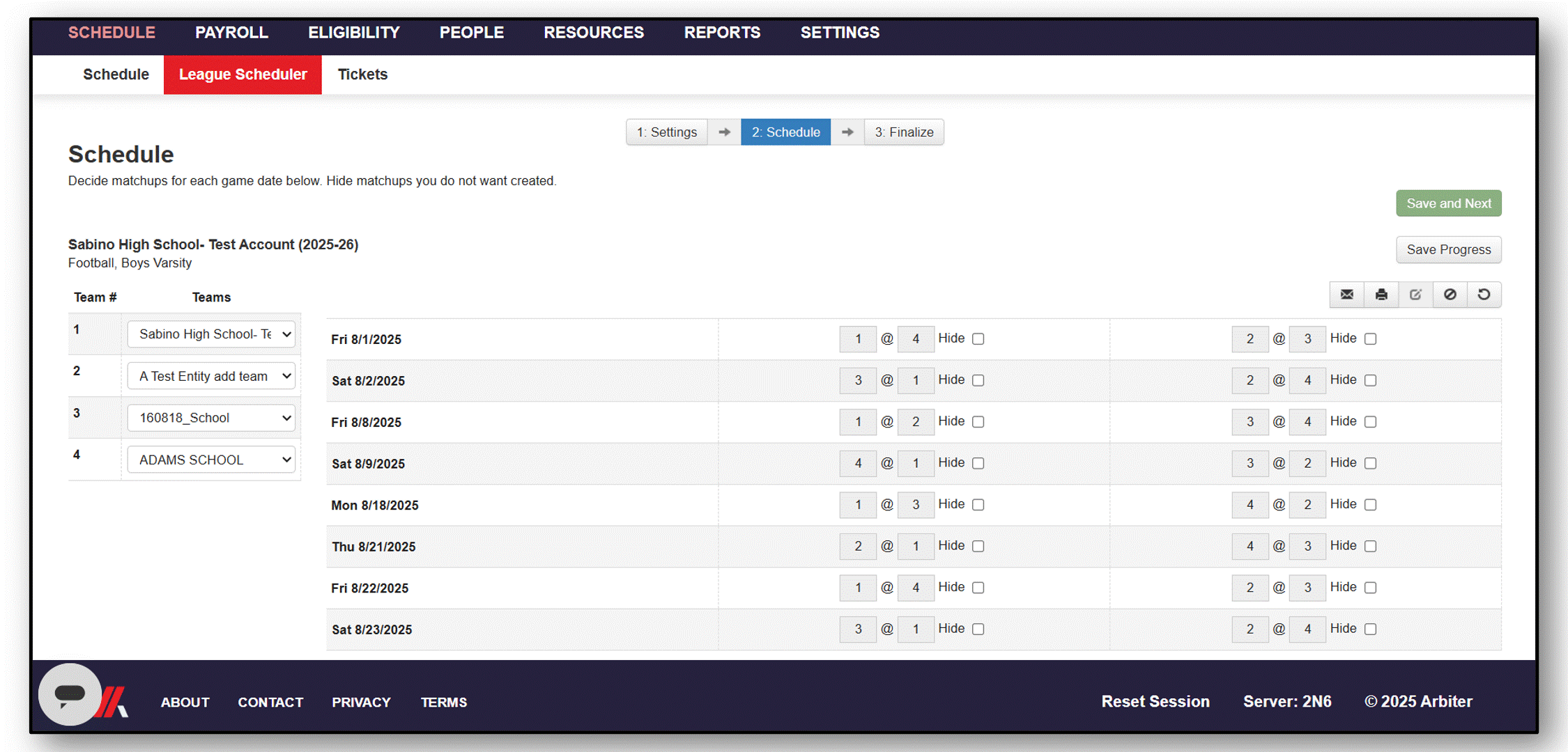 League Scheduler – ArbiterSports