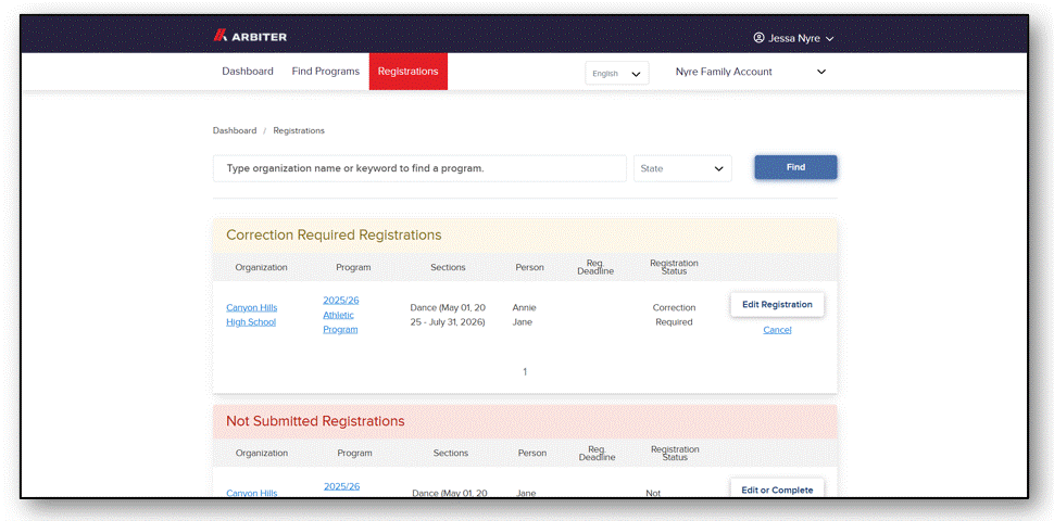 How do I Edit a Registration Labeled Correction Required? | For Parents ...