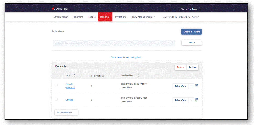 How do I Archive / Un-Archive a Report? – ArbiterSports