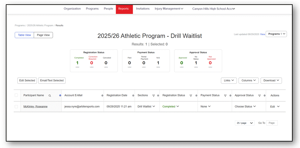 How do I Manage a Waitlist on a Registration? – ArbiterSports