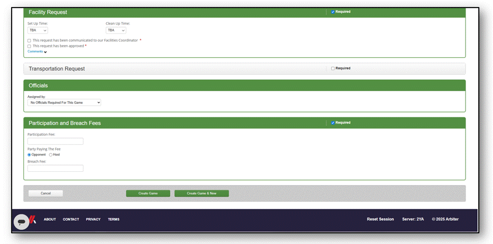 How do I add a game in ArbiterGame? – ArbiterSports
