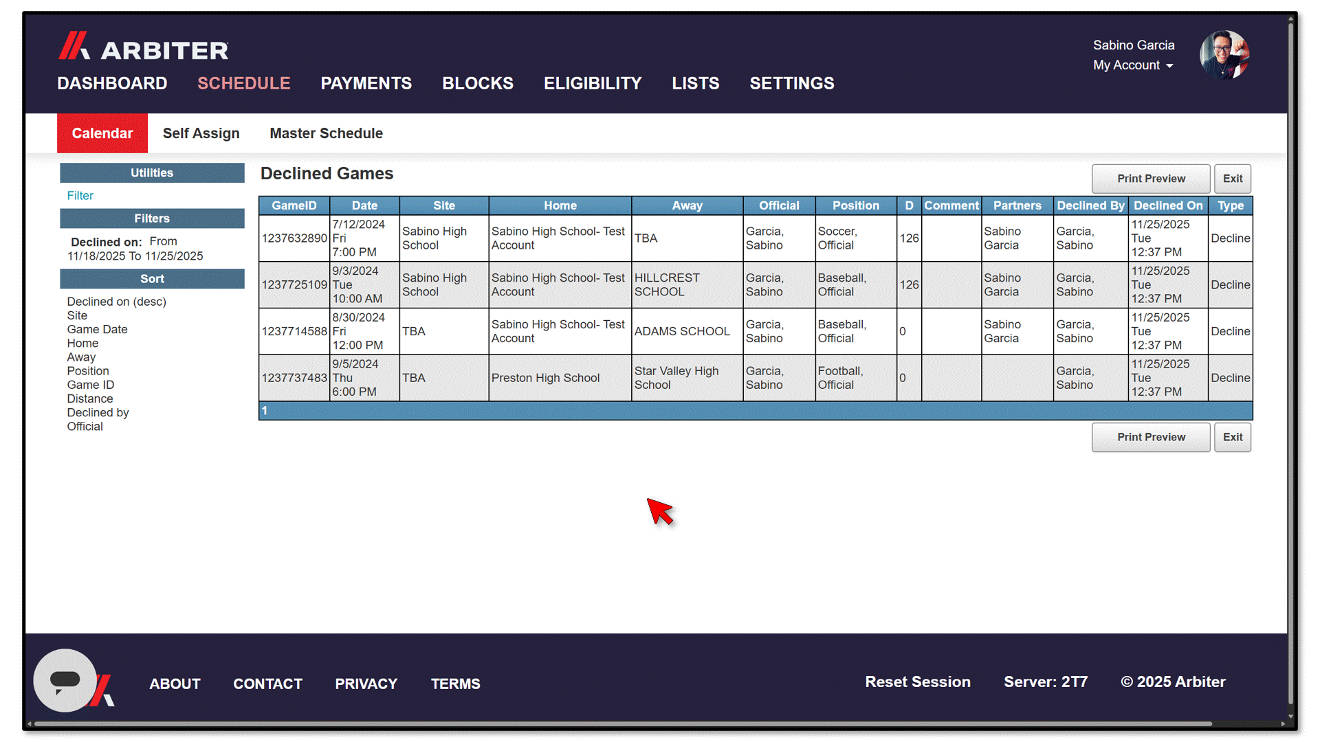 How do I Manage Schedule Reports? | For Officials – ArbiterSports