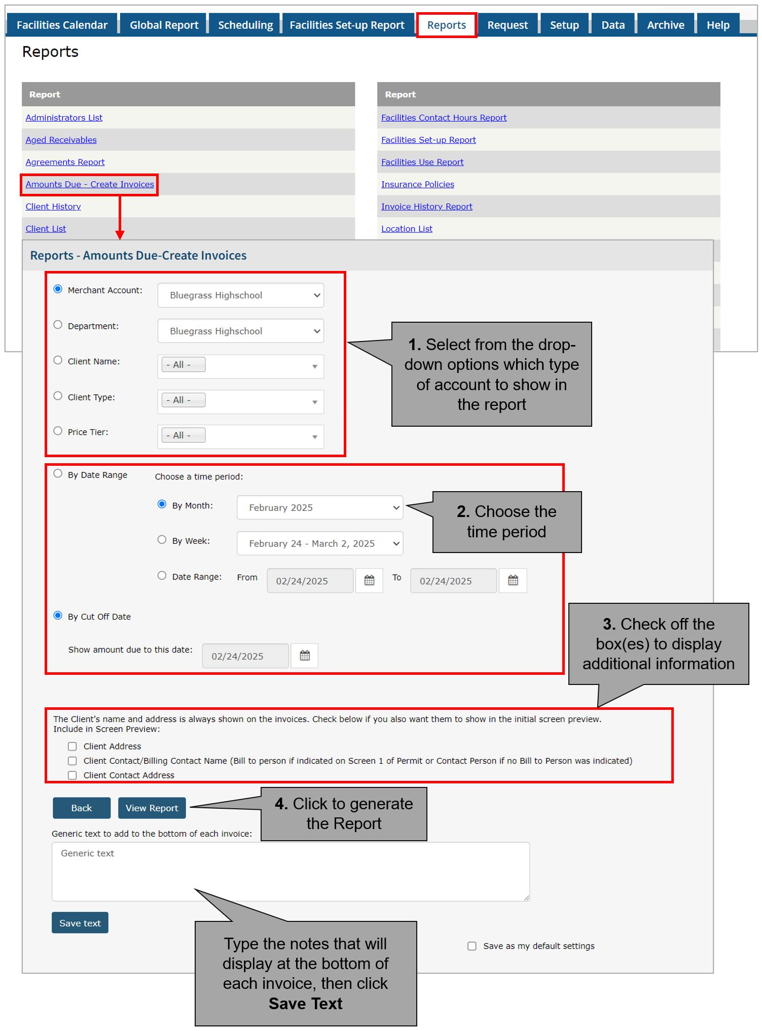 Amounts Due – Create Invoices – ArbiterSports